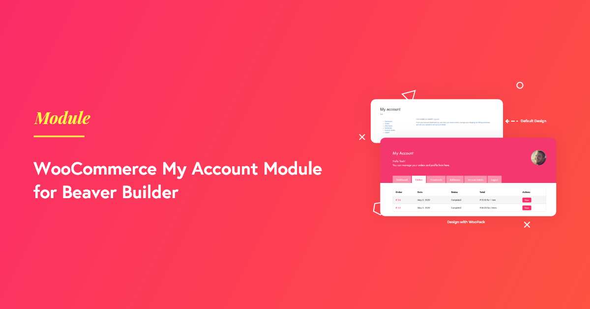 WooCommrece My Account Module - WooPack - WooCommerce Beaver Builder Addons